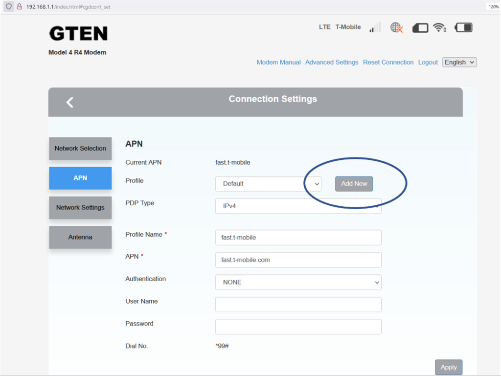 Setting your APN – Infinite Internet Corporation