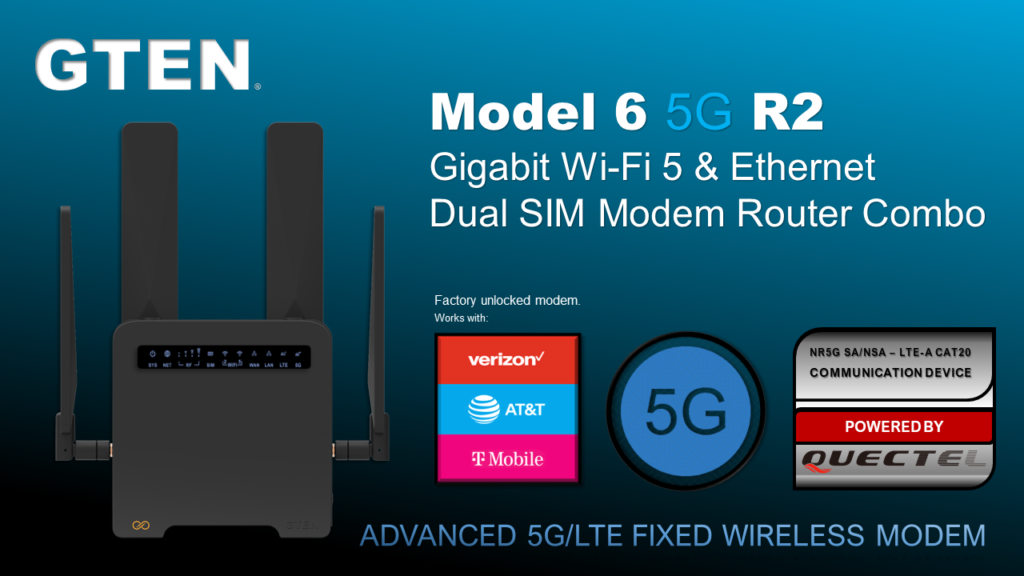 5G/LTE Modems by GTEN® by IIC – Infinite Internet Corporation